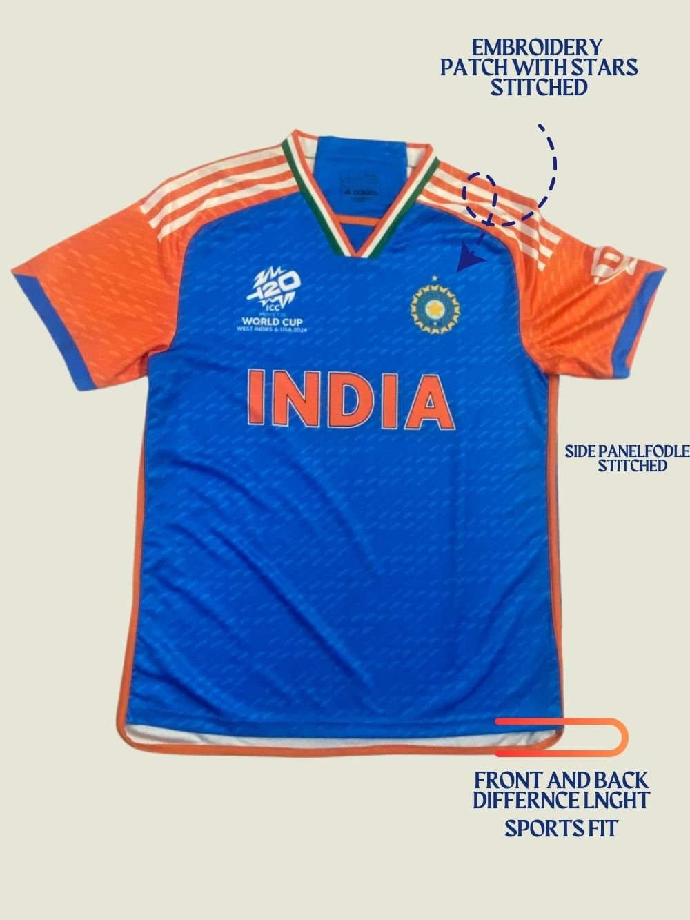 Adidas Asia Cup Jersey- Team India - With Name And Number - TEEHUB