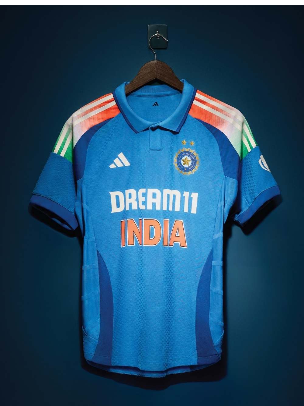 Team India CT Jersey 2025 Tri Color Gradient Premium Jersey - With Name And Number - TEEHUB
