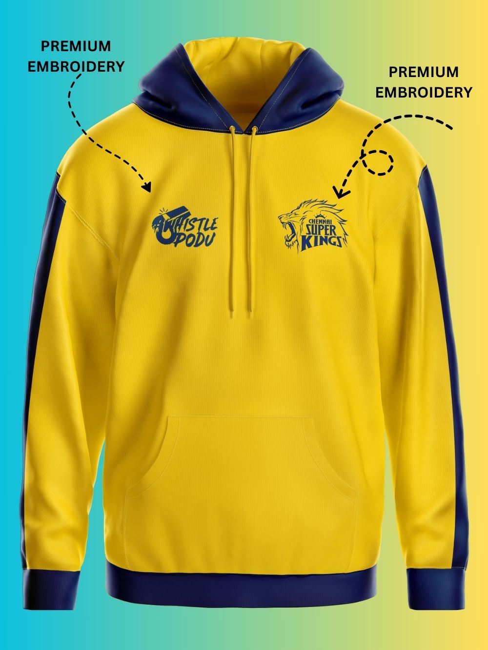 CSK Hoodie 2025 - Yellow And Navy - TEEHUB
