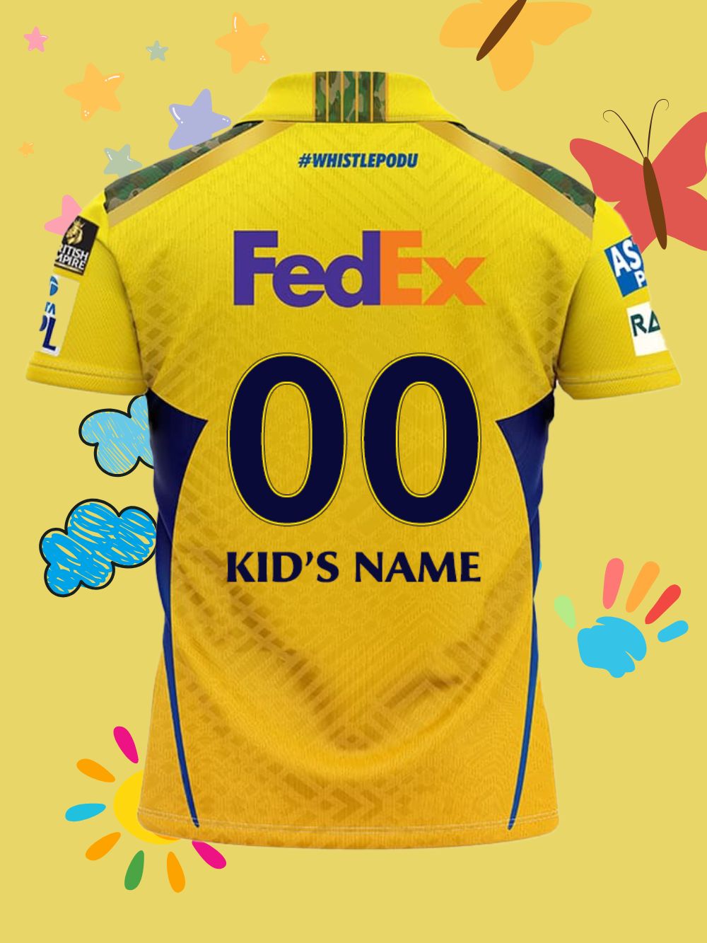 CSK 2025 Jersey Pre Release - 5 Stars - With Name And Number - TEEHUB