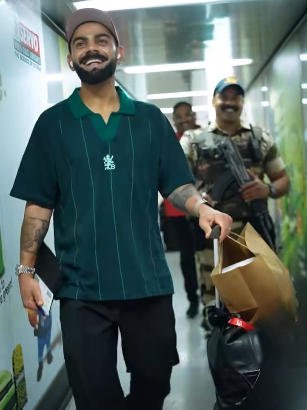 RCB Green Stripes Travel Jersey 2025 - Shining Logos - TEEHUB