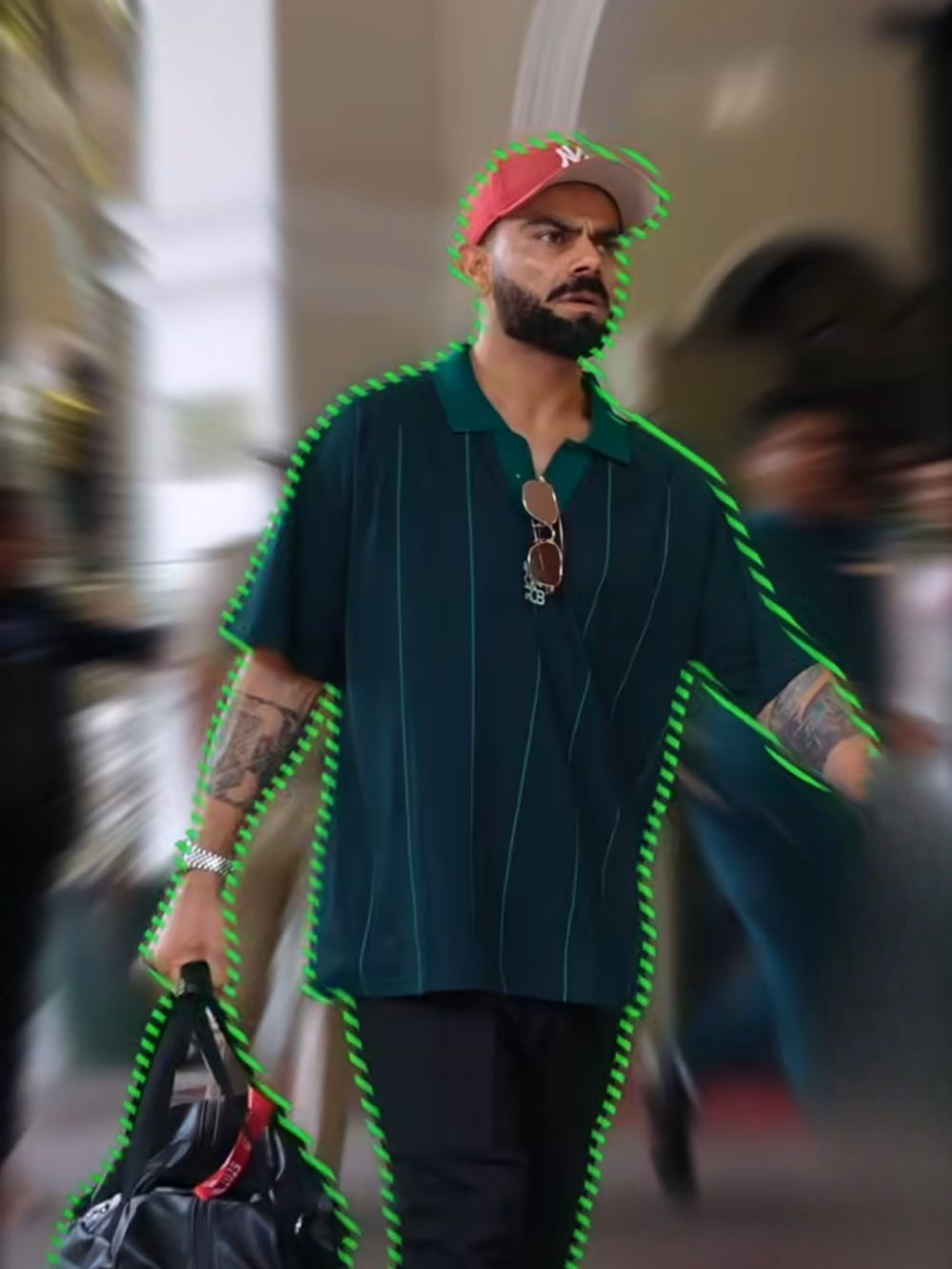 RCB Green Stripes Travel Jersey 2025 - Shining Logos - TEEHUB