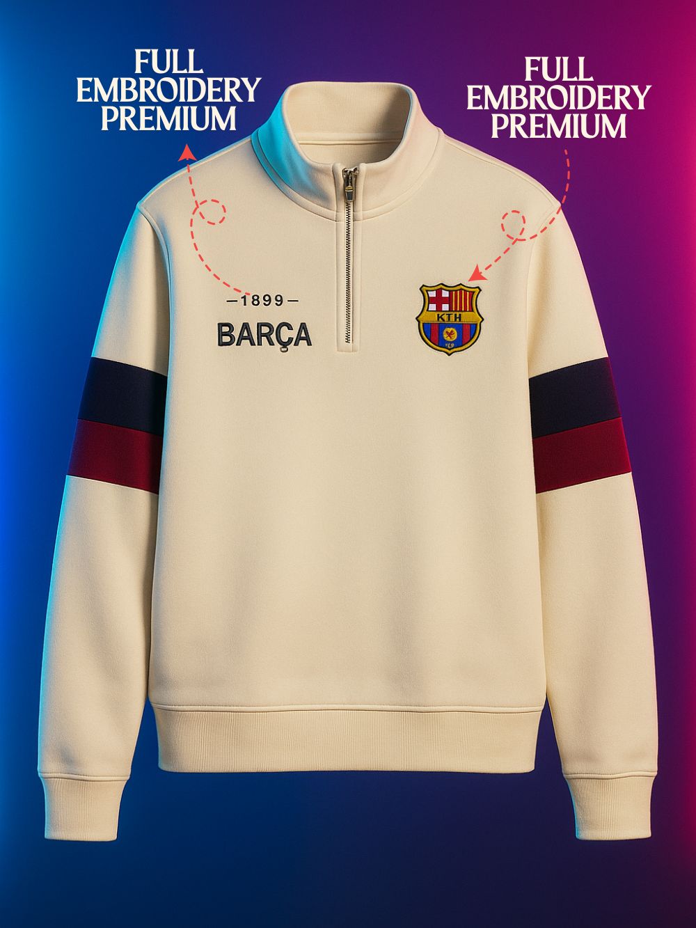 Barcelona Retro Sweatshirt 1899 - Oversized - Drop Shoulder - TEEHUB