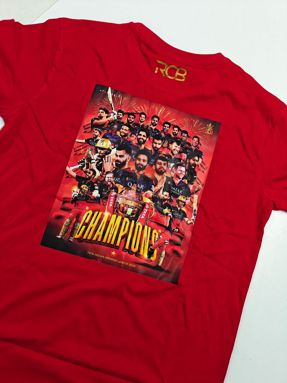 RCB WINNING TEE – PREMIUM COTTON – GOLDEN AND BACK FULL PRINT – TEEHUB