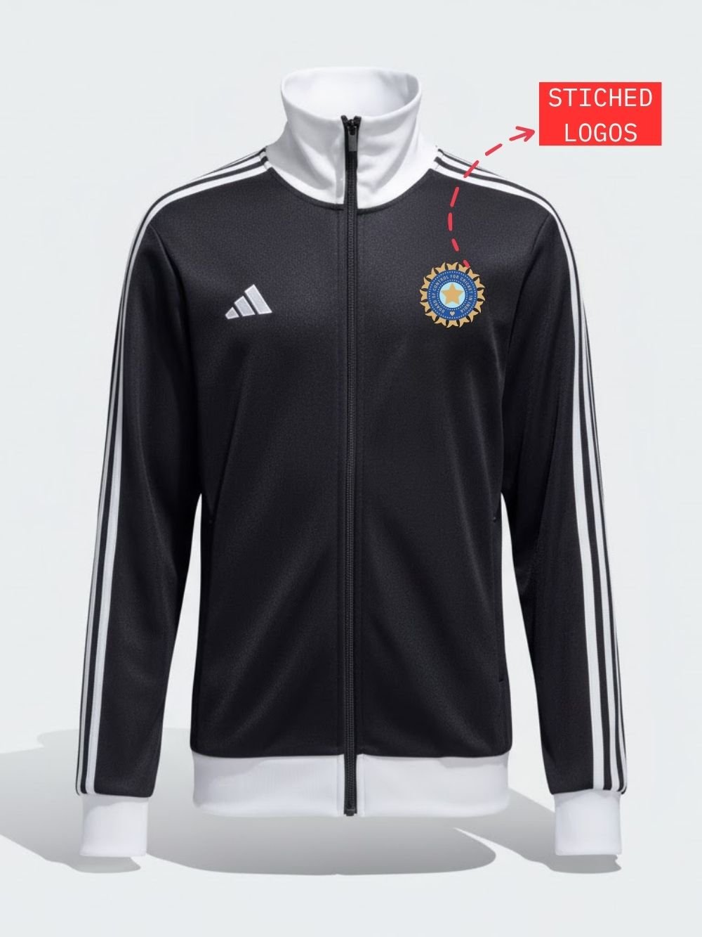 Team India Travel Jacket Black - Zipper - TEEHUB