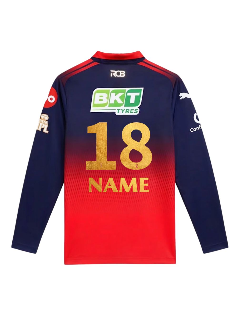 RCB Jersey 2026 Full Sleeves - Custom Name - TEEHUB